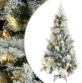 Vánoční stromek zasněžený s LED a šiškami 225 cm PVC a PE,  344294 HangarStore.cz