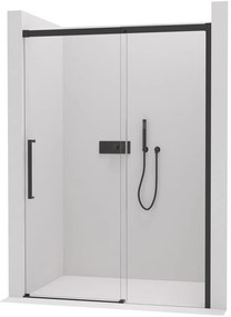 CERANO - Sprchové posuvné dveře Lantono L/P - černá matná, transparentní sklo - 150x195 cm