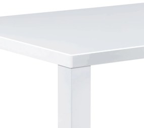 Jídelní stůl 120x80x76 cm, vysoký lesk bílý - AT-3006 WT