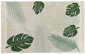 Lorena Canals bavlněný koberec zelené listy - krémový Plants