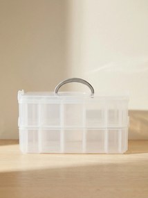Sinsay - Průhledný dvoupatrový organizér s přihrádkami a rukojetí - clear