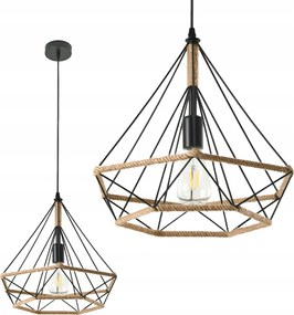 Lampa Industrial Moderní závěsná kovová a stropní šňůra Loft pro E27