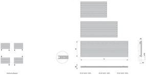 Isan Collom Double Horizontal 602 x 1800 mm koupelnový radiátor bílý