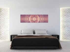 Obraz - Mandala na fialovém gradientu (170x50 cm)