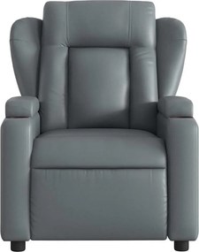 Masážní polohovací křeslo šedé, umělá kůže 3206022