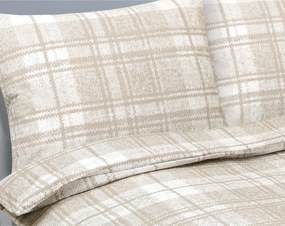 Povlečení krep na dvoudeku Béžová,Bílá 80/311 - 1ks 240x220, 2ks 70x90 cm
