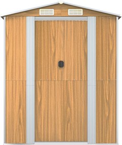 Zahradní kůlna světle hnědá 192x523x223 cm pozinkovaná ocel 3147475