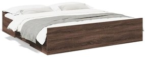 Rám postele se zásuvkami hnědý dub 180x200 cm kompozitní dřevo - Default Title