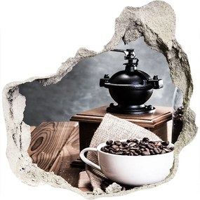Wallmuralia Díra 3D foto tapeta nálepka Mlýnek na kávu 75x75 cm