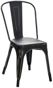Kovová židle Ben - Černo-zlatá antik