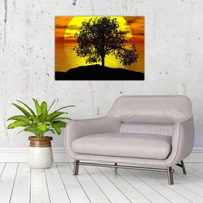 Skleněný obraz siluety stromu (70x50 cm)