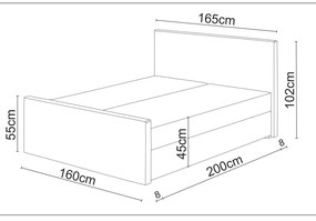 Manželská postel Boxspring 140 cm Milagros Comfort 4 (šedá) (s matrací a úložným prostorem). 1056211