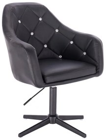 LuxuryForm DESIGN Křeslo ROMA na černém kříži - černé