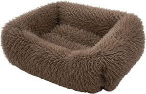 Hnědý pelíšek pro psa v designu tibetské ovčí kožešiny – 65*50*20 cm