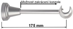 GARNÝŽE-HEBR Garnýž Koule crystal satina jednoduchá 120 cm