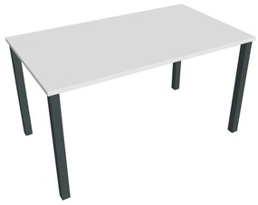 Stůl jednací rovný délky 140 cm - Hobis Uni UJ 1400 Dekor stolové desky: bílá, Barva nohou: černá