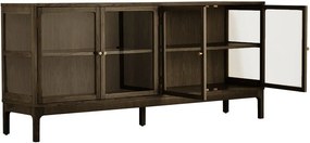 Tmavě hnědá vitrína v dekoru dubu 180x80x40 cm Zamora – House Nordic