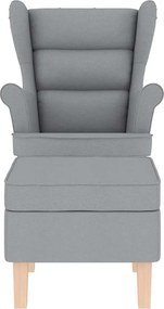 Houpací křeslo s podnožkou světle šedé textil 3307997