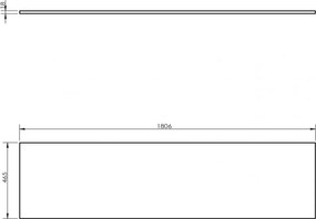 Mexen Uni, pracovní deska 180 cm, bílá matná, 91AXX-1804-464-18-01