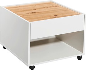 XXXLutz KONFERENČNÍ STOLEK, bílá, dub artisan, kompozitní dřevo, 60/60/45 cm Boxxx - Konferenční stolky - 000572042901