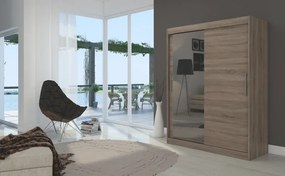 Skříň posuvná se zrcadlem BIANCO 150