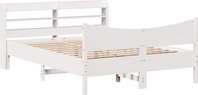 Rám postele s čelem bílý 150x200 cm masivní borovice 3307042