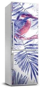 Wallmuralia Fototapeta na ledničku Listy palmy a pták 60x180 cm