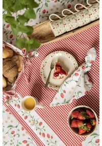 Krémový dezertní talířek s jahůdkami Wild Strawberries – 20x2 cm