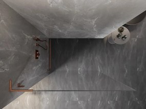 Mexen Lunar L sprchová stěna levá 80 x 200 cm, 8mm čiré sklo, měděná matná, 830L-080-000-65-00-L
