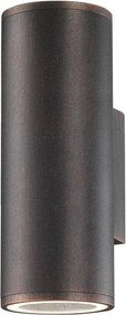 NV 773224 Venkovní nástěnné svítidlo NODUS antický hnědý hliník skleněný difuzor GU10 2x7W 220-240V IP54 bez žárovky světlo nahoru a dolů - NOVA LUCE