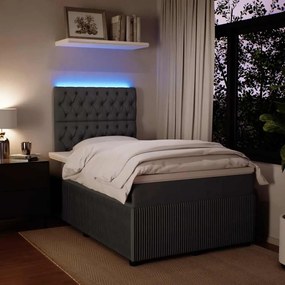 Box spring postel s matrací tmavě šedá 120 x 200 cm samet 3294617