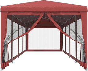 Party stan s 10 síťovanými bočnicemi červený 3 x 12 m HDPE 319250