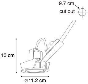Sada 6 moderních černých naklápěcích zapuštěných bodových světel AR70 - Cisco