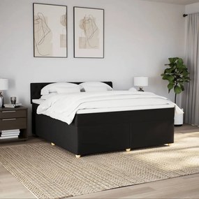 Box spring postel s matrací černá 180x200 cm textil 3286768