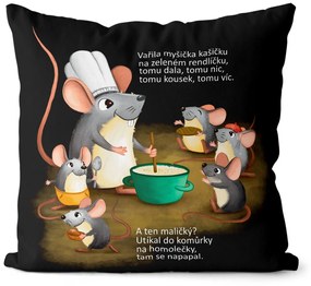 Polštář Vařila myšička (Velikost: 40 x 40 cm)