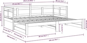 vidaXL Výsuvná postel masivní borovice 2x (80 x 200) cm [820319] Barva: Bílá