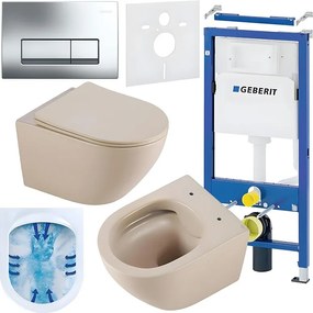 BPS-koupelny Podomítkový modul Geberit DuoFix s WC mísou MU-CAP-RIM-03 + ovládací tlačítko Delta 50 chrom
