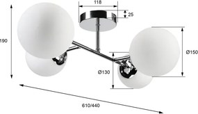 Přisazený lustr MADDIE 4xE14/5W/230V lesklý chrom