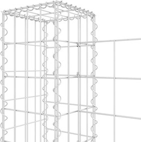 Gabionový koš ve tvaru U se 4 sloupky železo 380 x 20 x 100 cm 151277