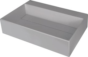 Deante Correo, granitové umyvadlo na desku s poličkou pod baterii a krycí deskou 600x400x130 mm, šedá metalíza, CQR_SU6M