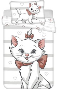 Jerry Fabrics s. r. o. Povlečení bavlněné do postýlky 135x100+40x60 - Marie Cat "Bow" baby