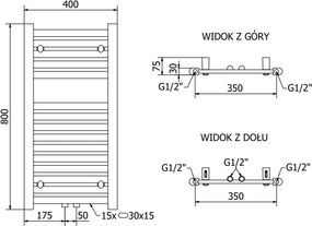 Mexen Hades elektrický radiátor 800 x 400 mm, 300 W, černý - W104-0800-400-2300-70