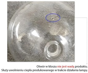 Toolight Toolight, skleněné kulové závěsné stropní svítidlo 20cm, APP1683-1CP, zlatá, OSW-04303