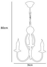 Lustr na řetězu ARTHUR 3xE14/40W/230V