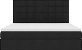 Postel s úložným prostorem a matrací Černá 160 x 200 cm textil 3371792