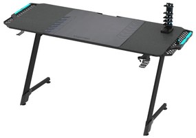 Milagro Herní stůl SNAKE s LED RGB podsvícením 156x60 cm černá MI1968