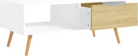 Konferenční stolek bílý a dub sonoma 100x49,5x43 cm dřevotříska 326791