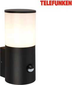 TF 322305TF TELEFUNKEN venkovní nástěnné svítidlo, pohybové čidlo, ochrana proti stříkající vodě, difuzor, černé - BRILONER