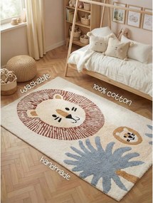 Krémový pratelný/ručně tkaný bavlněný dětský koberec 140x200 cm Snuggle Leander – Hanse Home
