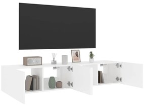 Nástěnné TV skříňky s LED osvětlením 2 ks bílé 80 x 35 x 31 cm